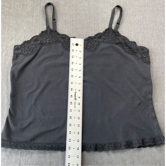 Avenue | Tops | Avenue Lace Trim Cami Tank Top Womens Xl Black Y2k Goth ...